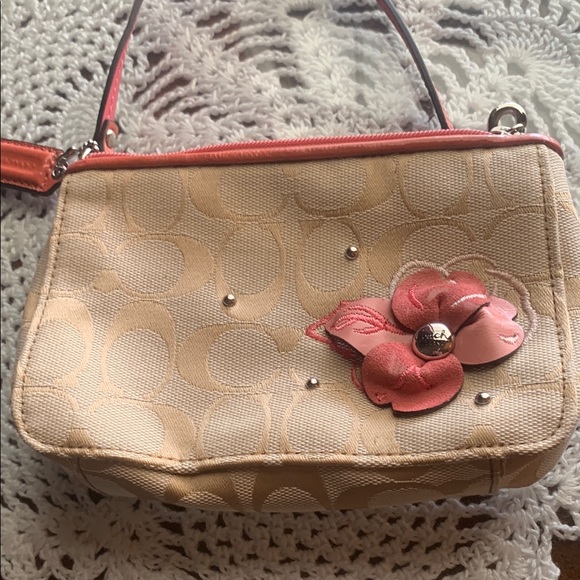 Coach | Bags | Coach Beige And Pink Floral Womens Bag | Poshmark